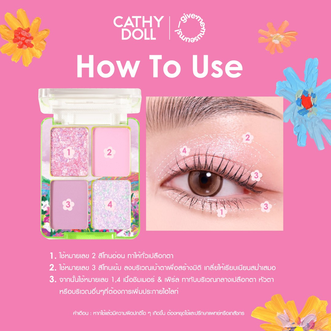 Cathy Doll บลูมมิ่งอายพาเลท 1.8g x 4สี เคที่ดอลล์ #กิฟมีมิวเซียม ...