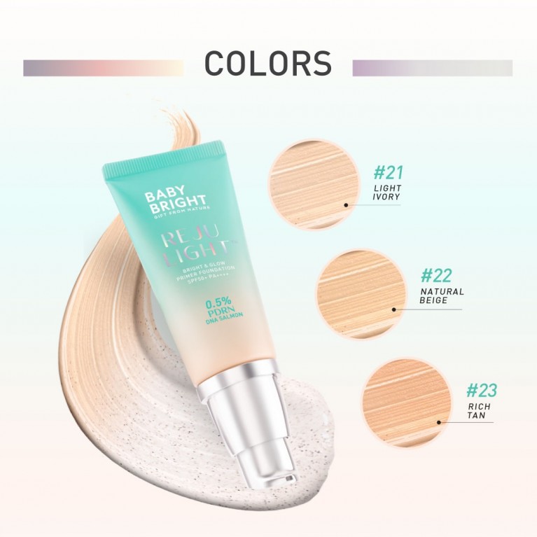 Baby Bright Rejulight Bright & Glow Primer Foundation SPF50+ PA++++ 5g Baby Bright #22 Natural ...