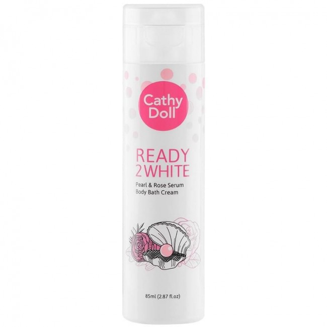 Cathy Doll เรดี้ทูไวท์ เพิร์ลแอนด์โรสเซรั่มบอดี้บาธครีม 85ml เคที่ดอลล์